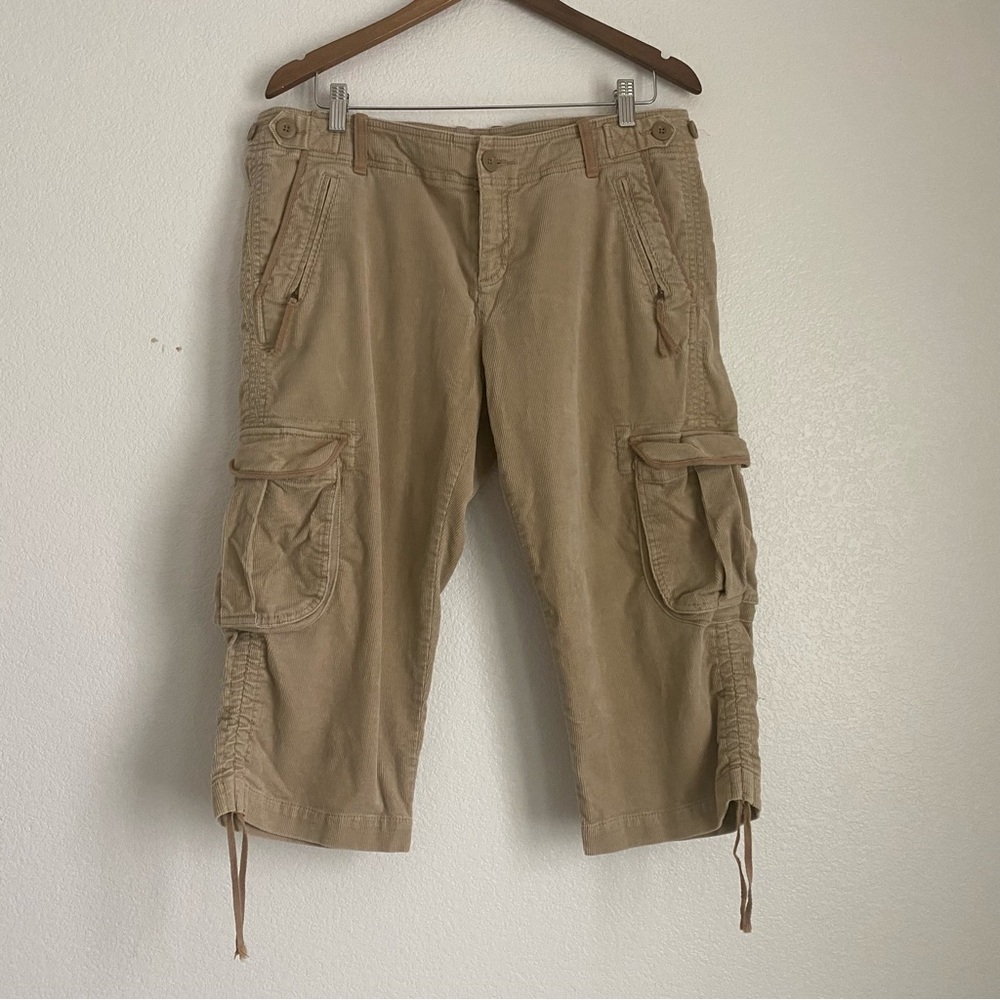 Vintage Gap Corduroy Cargo Drawstring Capri Pants, Ta… - Gem